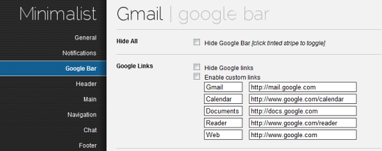 Tweak Gmail Interface in Chrome with Minimalist Gmail